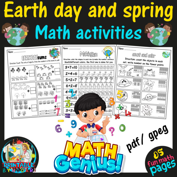 earth day math activities for 1st Grade - spring Printables for 1st ...