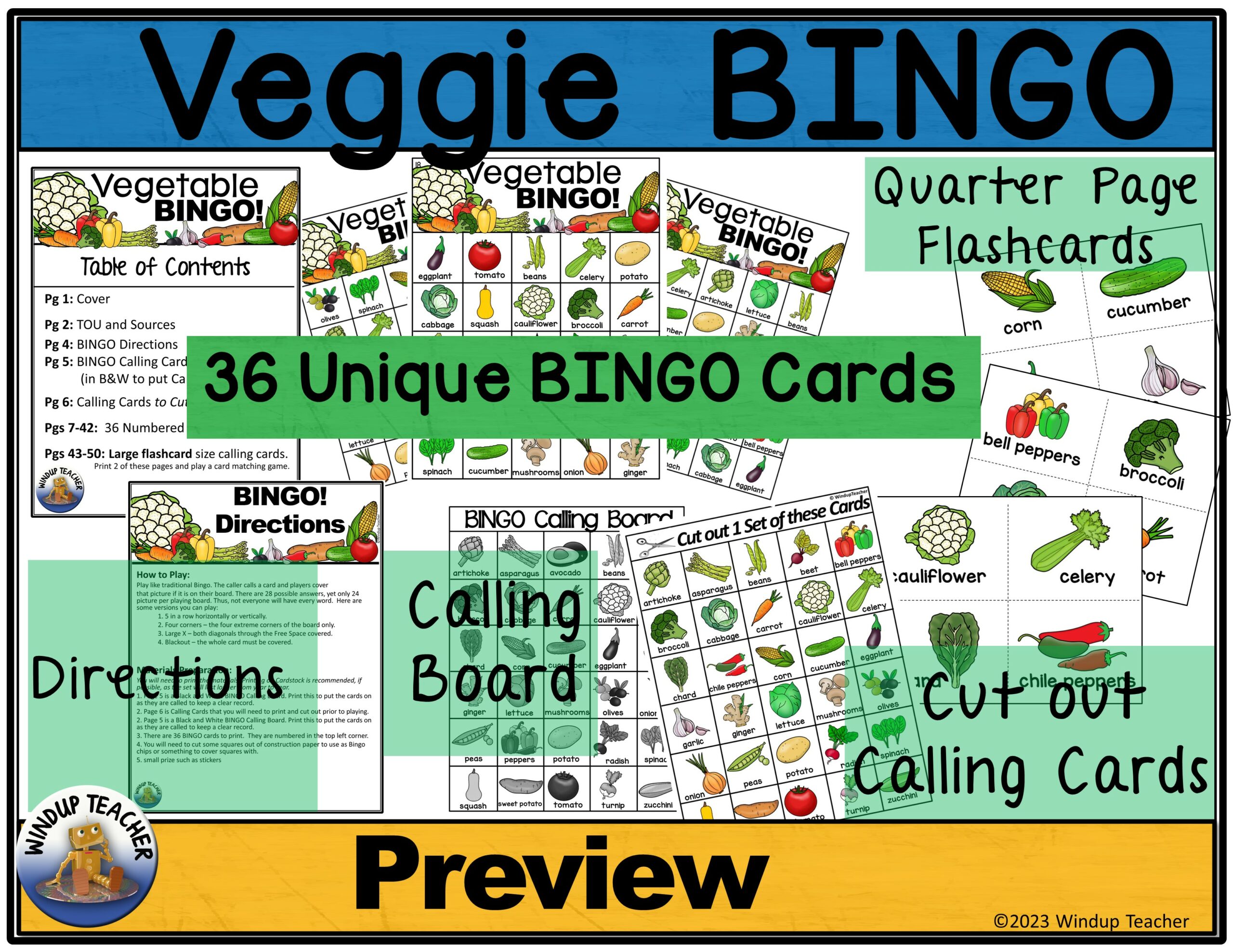 Vegetable BINGO Game | Made By Teachers