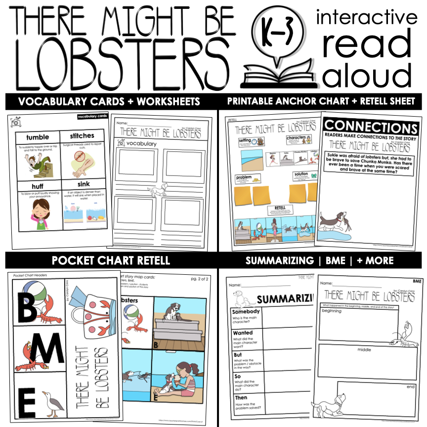 There Might be Lobsters Interactive Read Aloud Activities + Sequencing ...