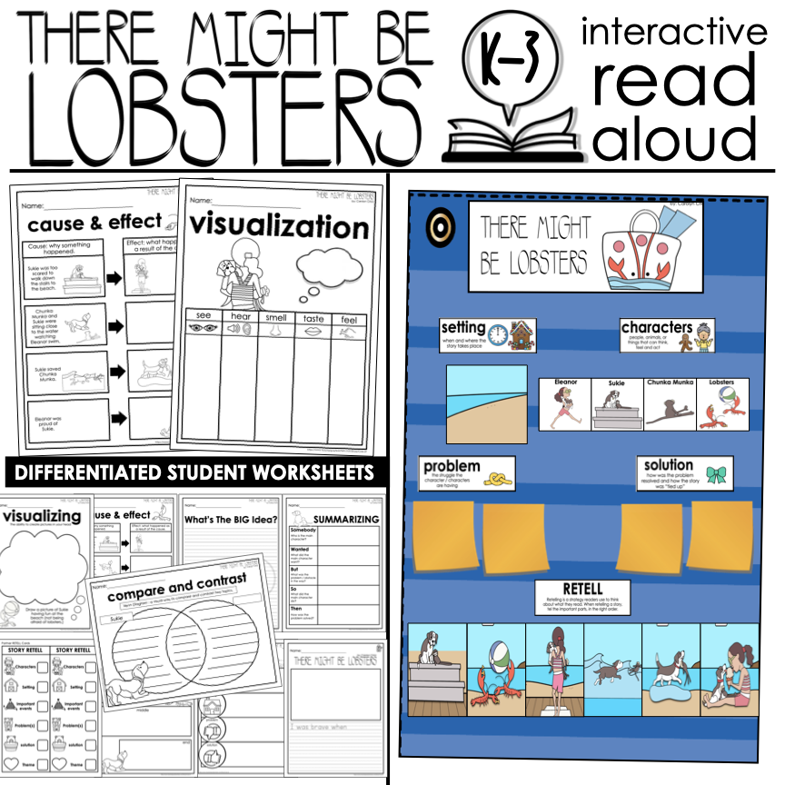 There Might be Lobsters Interactive Read Aloud Activities + Sequencing ...