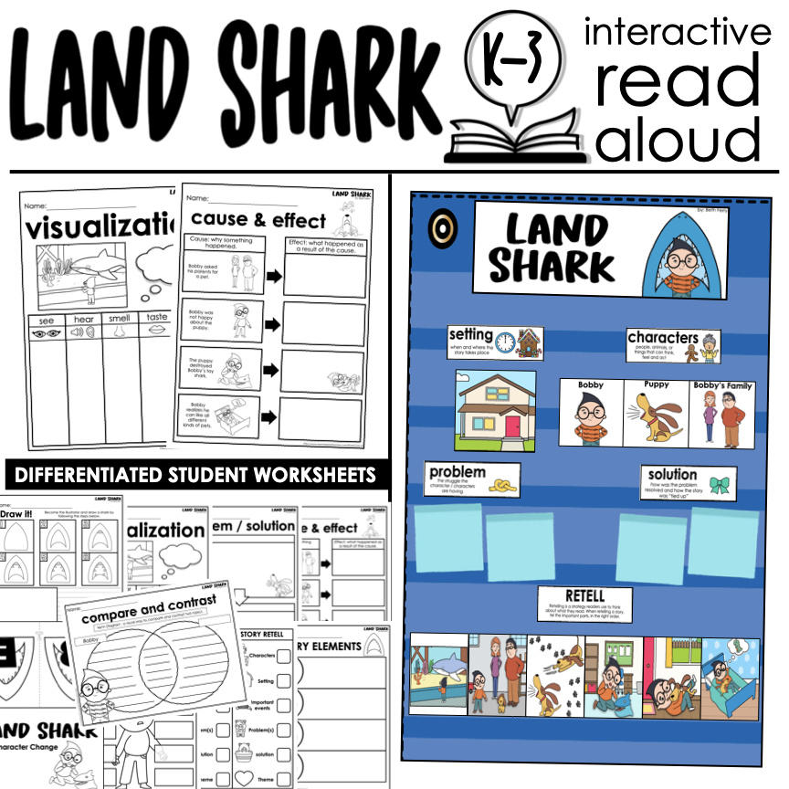 Land Shark Interactive Read Aloud Activities + Sequencing Craft ...