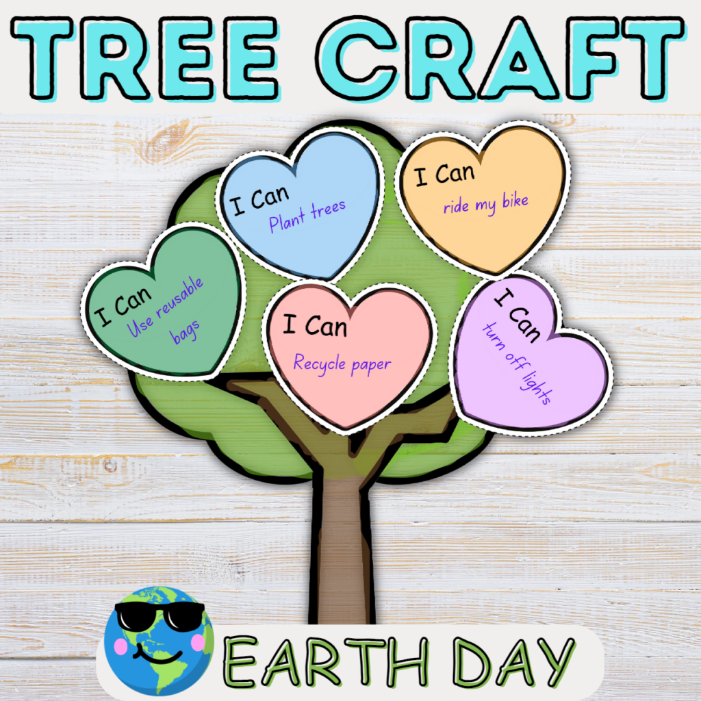Earth Day Tree Craft- Spring Craft- Writing Activity-World Bulletin ...
