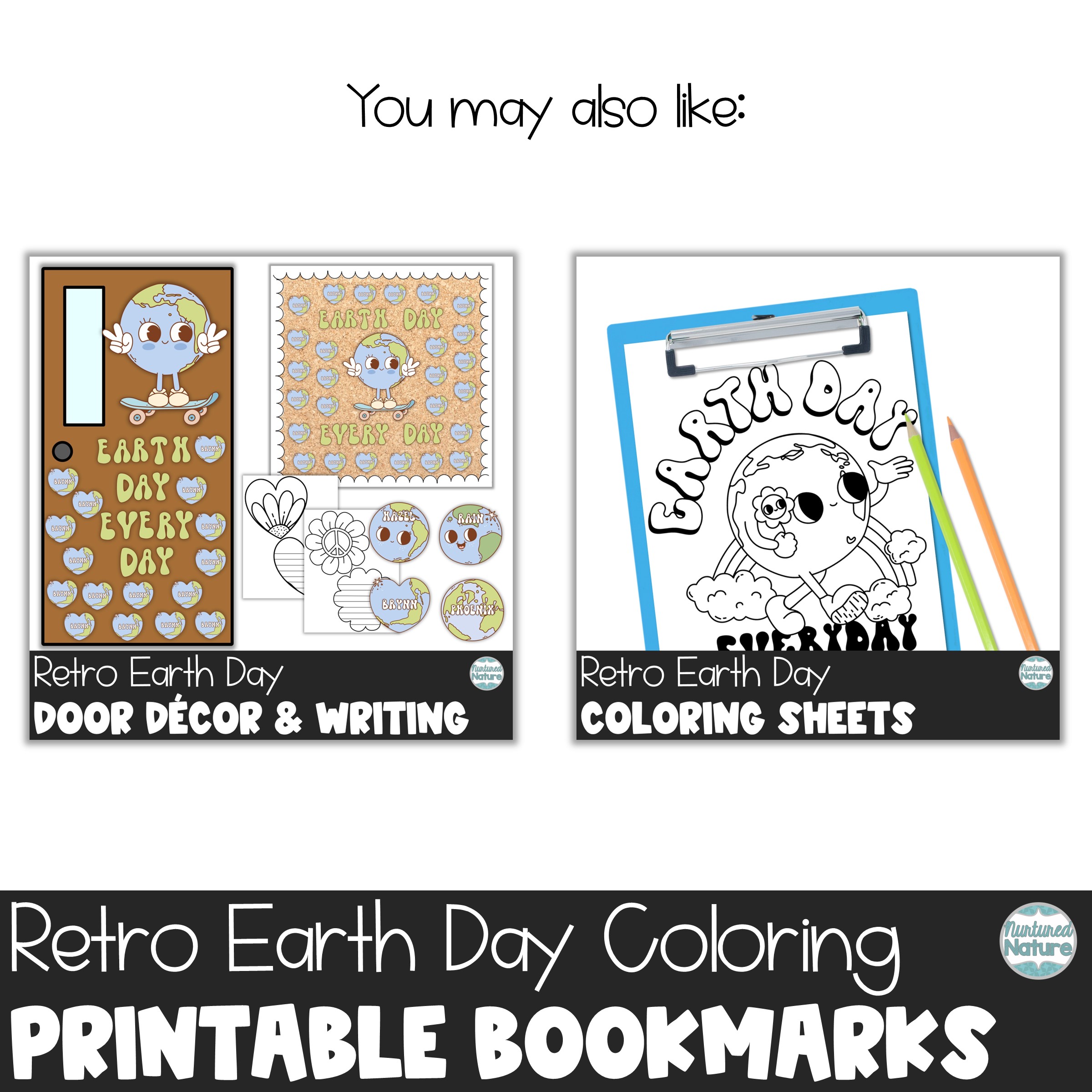 Retro Earth Day Coloring Sheet Bookmarks | Made By Teachers