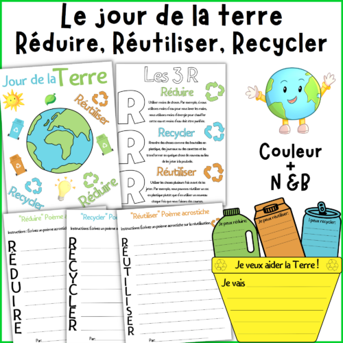 Journée de la terre - French Earth Day - Reduce Reuse Recycle in french ...