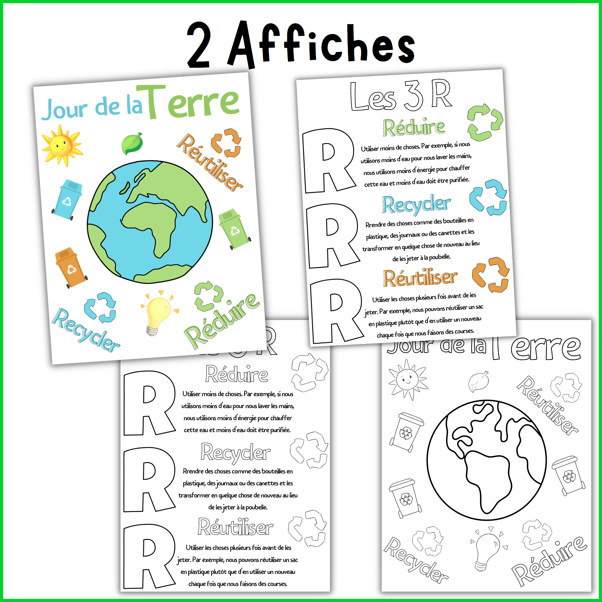 Journée de la terre - French Earth Day - Reduce Reuse Recycle in french ...