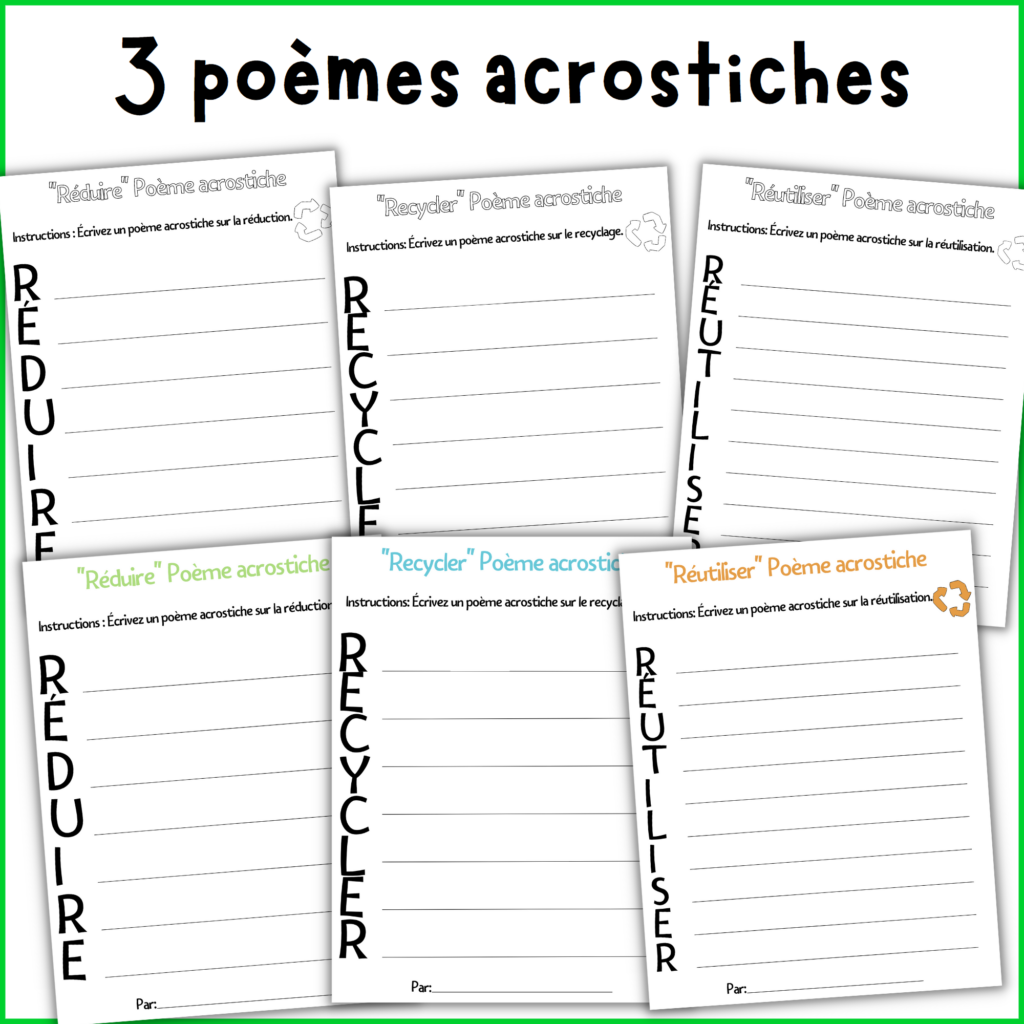 Journée de la terre - French Earth Day - Reduce Reuse Recycle in french ...