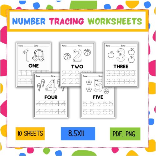 1-10 Number tracing worksheets, preschool Printable, Kindergarten ...