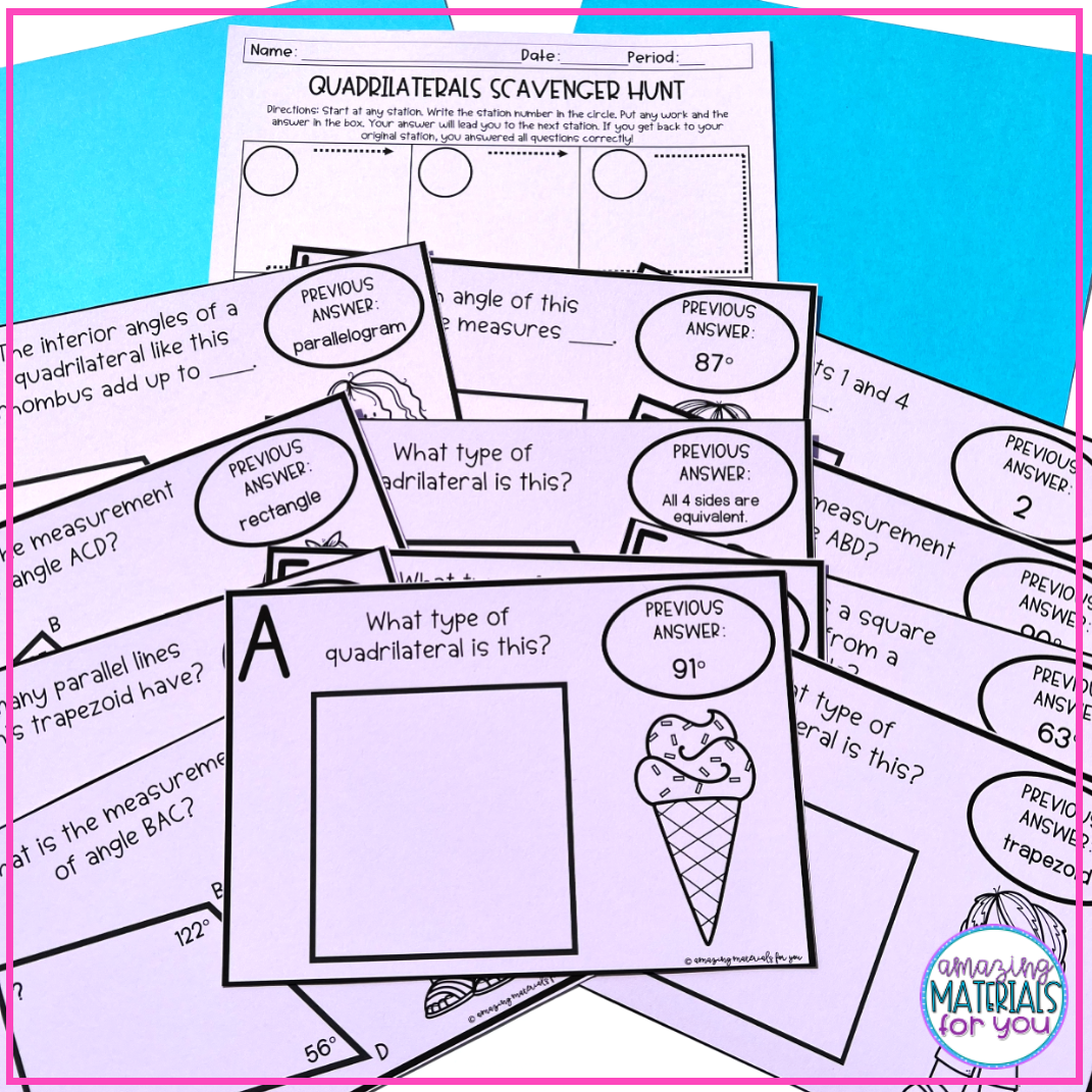 Quadrilaterals Scavenger Hunt | Made By Teachers