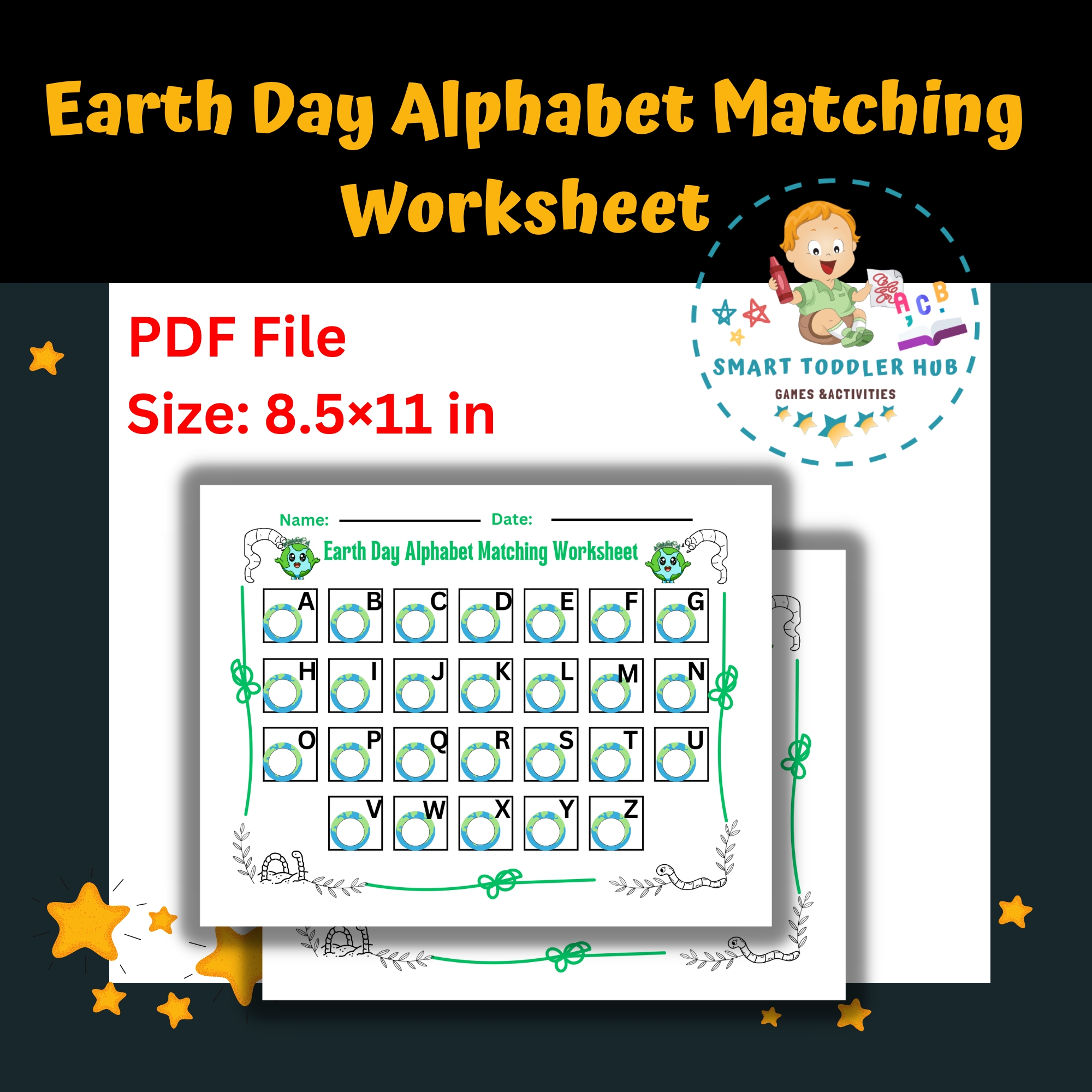 Earth Day Alphabet Matching Activity ( Perfect For Earth Day And Spring ...