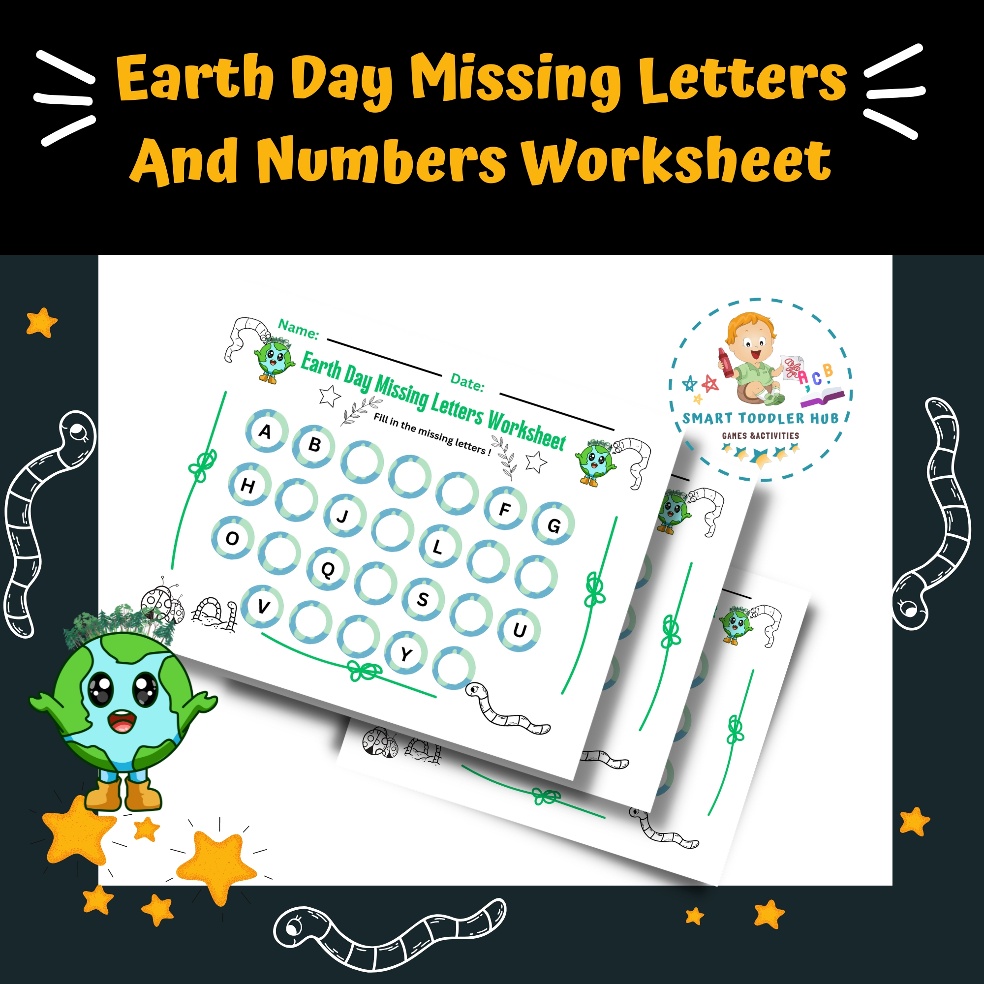 Missing Letters And Numbers Worksheet ( Perfect For Earth Day And ...