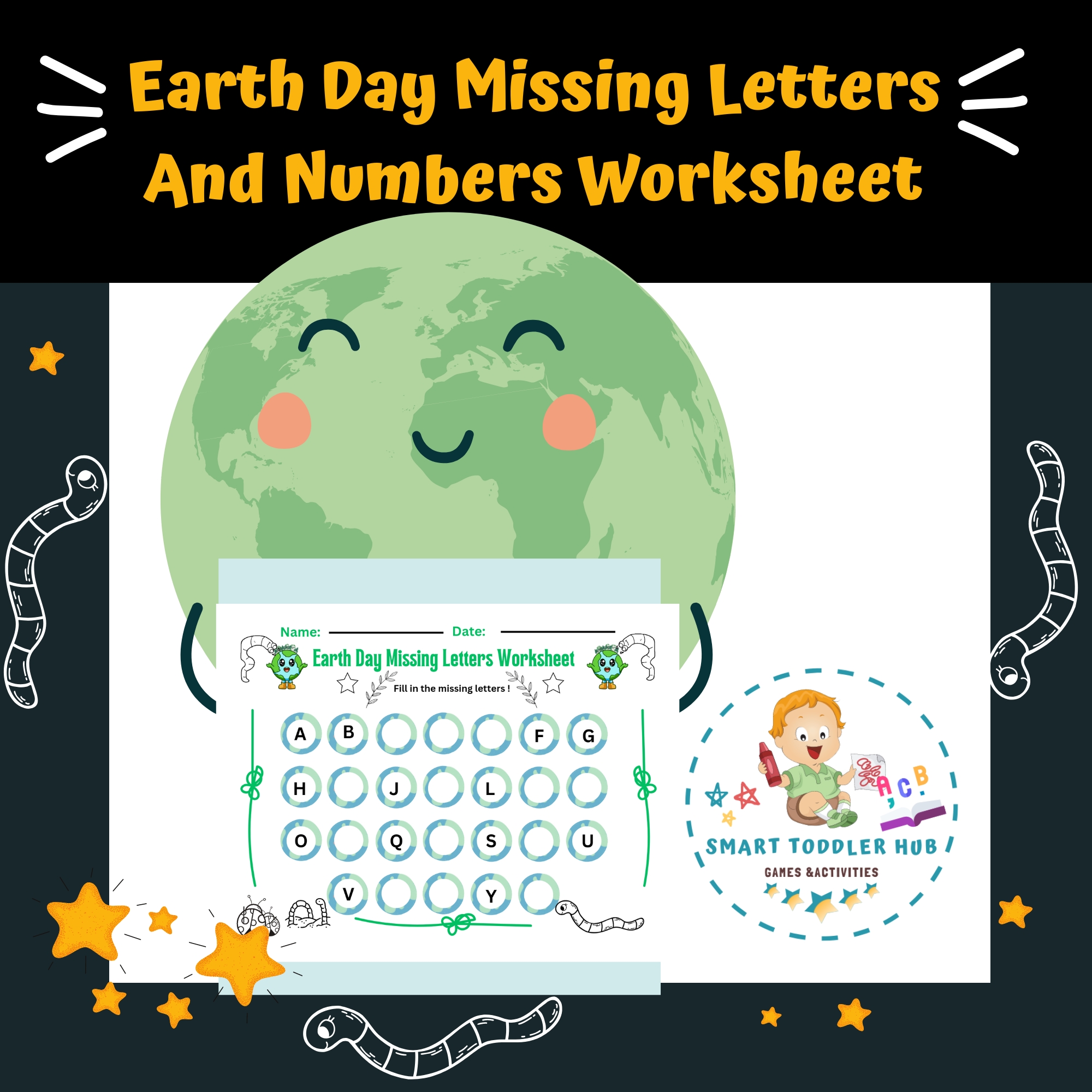 Missing Letters And Numbers Worksheet ( Perfect For Earth Day And ...