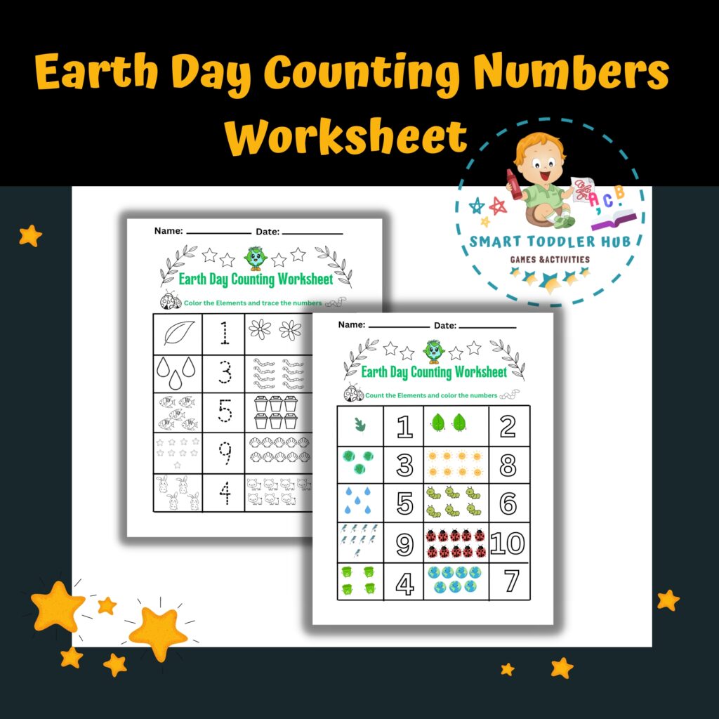 Earth Day Numbers Counting Worksheet ( Perfect For Spring And Earth Day ...