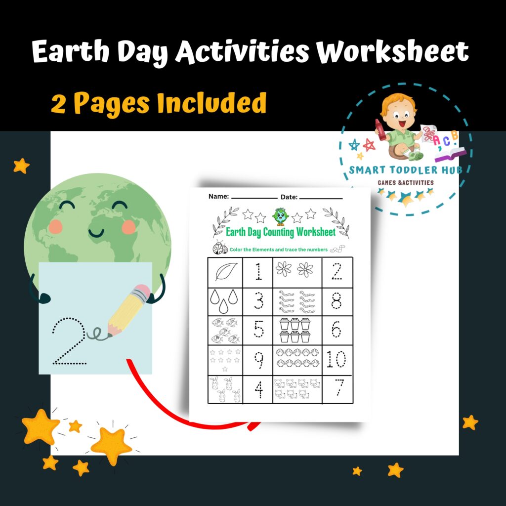 Earth Day Numbers Counting Worksheet ( Perfect For Spring And Earth Day ...