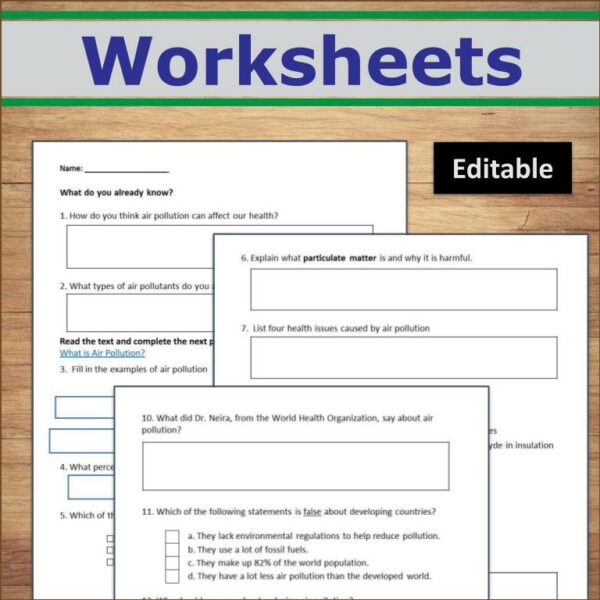 Effects of Air Pollution | Video, Handout, and Worksheets | Made By ...