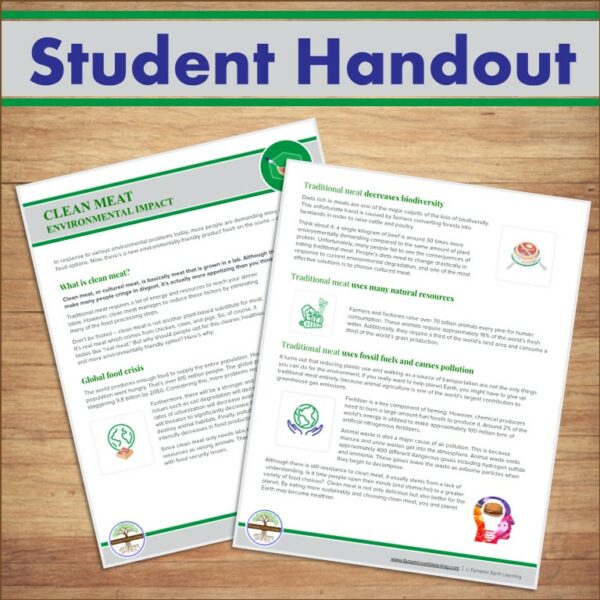 Lab-Grown Meat: The Clean Meat of the Future? | Video, Handout, and Worksheet | Made By Teachers