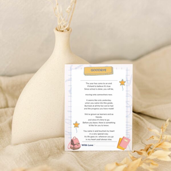 Letter from Teacher | Goodbye Gift from Teacher | End of school | End ...