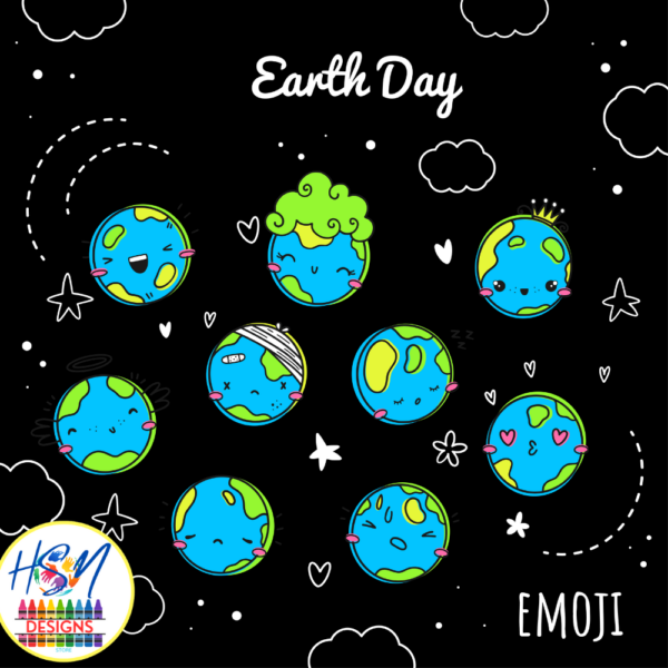 Earth Day Emojis, Emoticons, Facial Expressions, Emotions Clip Art | Coloring | Made By Teachers