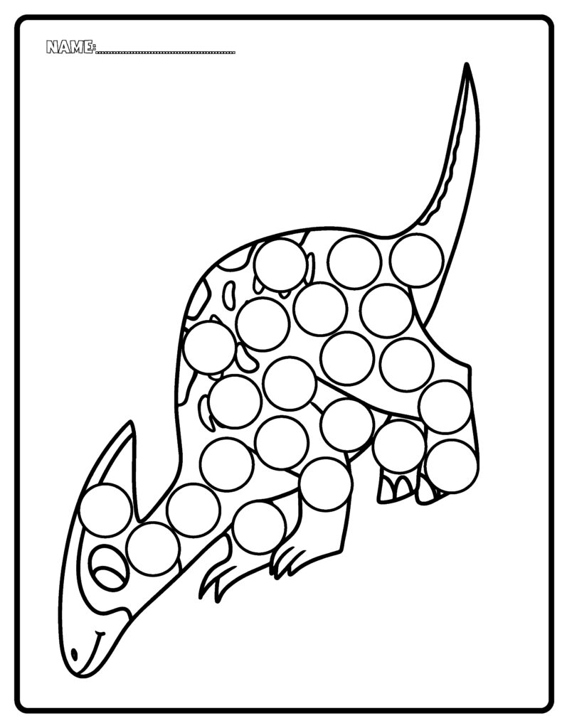 Dino-Dots: Fun and Easy Dot Marker Coloring Pages for Kids | Made By ...