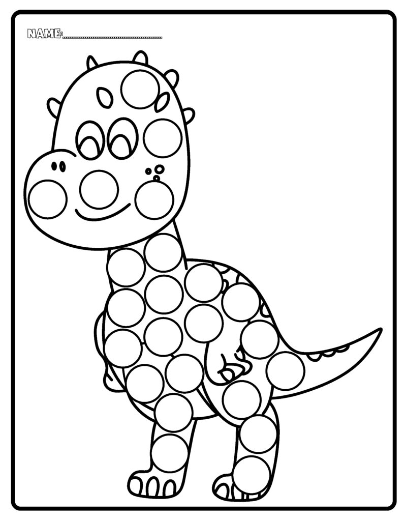 Dino-Dots: Fun and Easy Dot Marker Coloring Pages for Kids | Made By ...