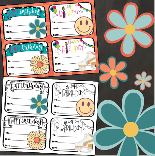 Happy Birthday Bulletin Board Display Posters Groovy Retro Vibes Theme ...