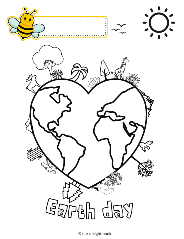 Coloring Earth day worksheets for toddlers | Made By Teachers