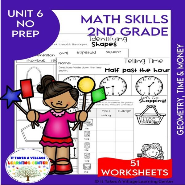 Geometry, Money & Telling Time Worksheets - Illustrative Math Unit 6 ...