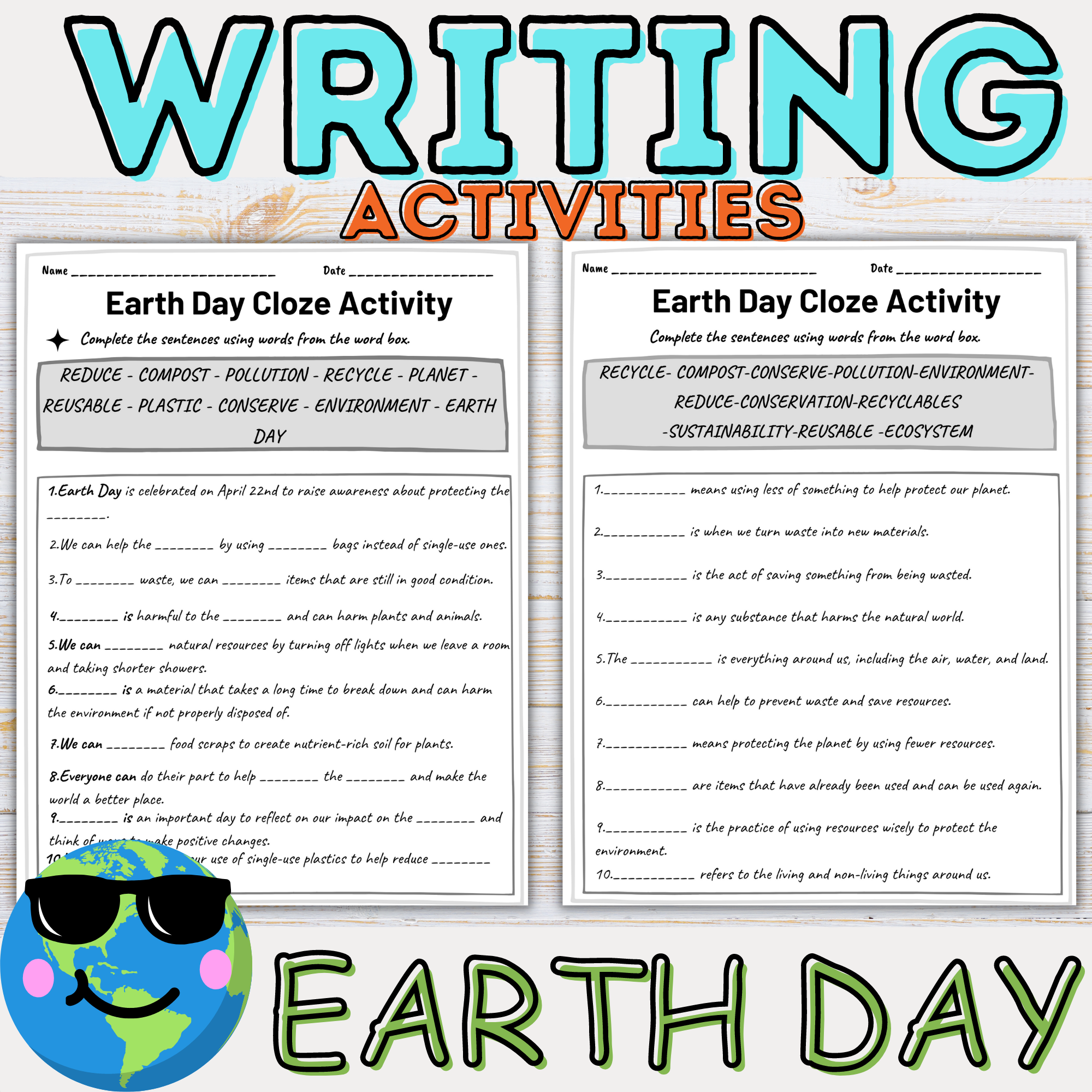 Earth Day Writing-Prompts-Spring Break Writing-Opinion Writing ...