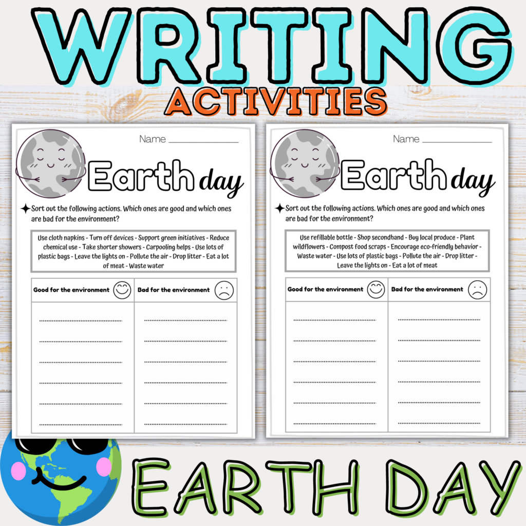 Earth Day Writing-Prompts-Spring Break Writing-Opinion Writing ...