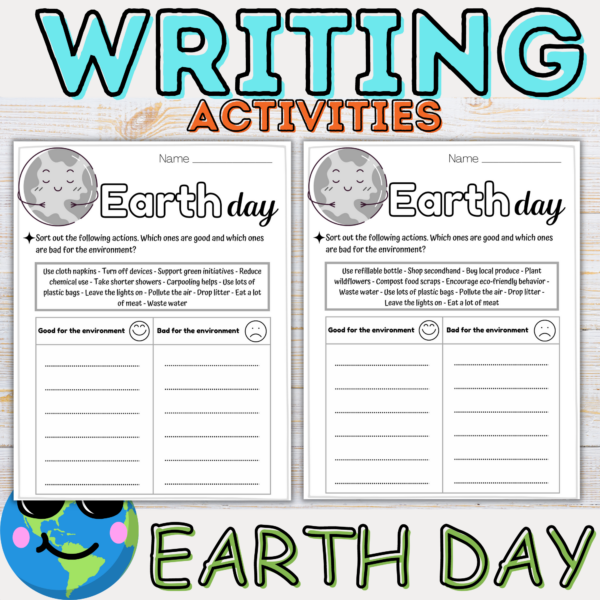 Earth Day Writing-Prompts-Spring Break Writing-Opinion Writing ...