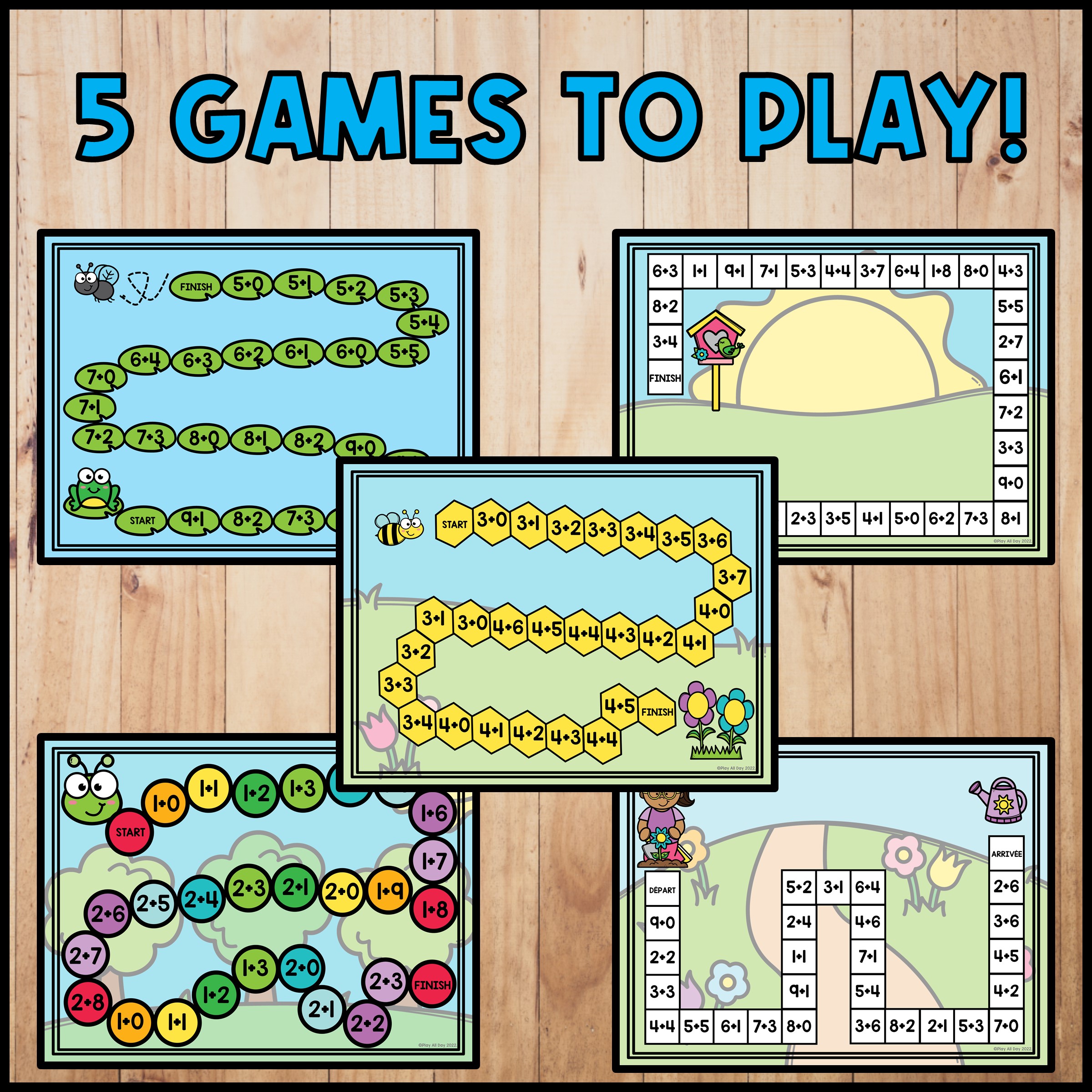 Spring Addition Board Games | Addition to 10 Activities | Made By Teachers