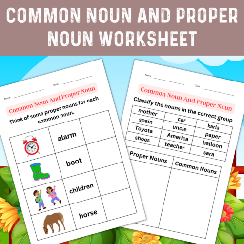nouns, common nouns and proper nouns worksheets for grade 1, 2, 3 | Made By Teachers