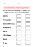 nouns, common nouns and proper nouns worksheets for grade 1, 2, 3 ...