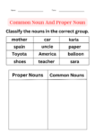 nouns, common nouns and proper nouns worksheets for grade 1, 2, 3 ...
