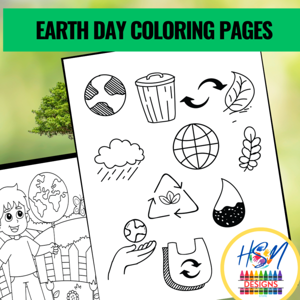 Earth Day Coloring Pages Activities, Earth Friends, Coloring Book of 20 ...