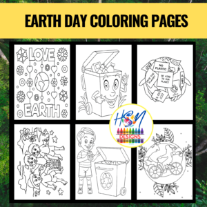 Earth Day Coloring Pages Activities, Earth Friends, Coloring Book of 20 ...