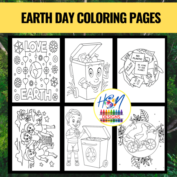 Earth Day Coloring Pages Activities, Earth Friends, Coloring Book of 20 ...