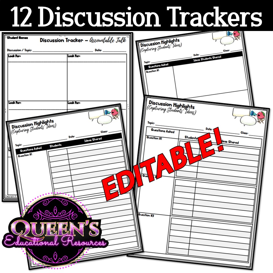 Accountable Talk Discussion Trackers (Data Collection) | Made By Teachers