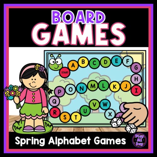 Spring Alphabet Board Games | Letter Recognition and Initial Sounds ...
