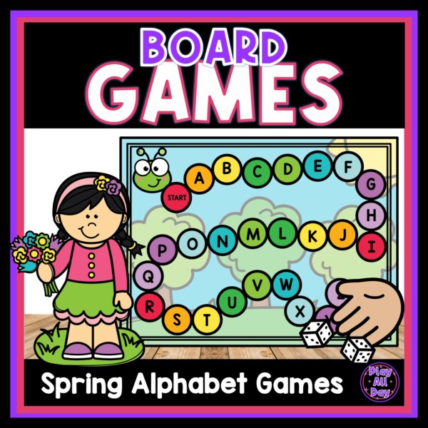 Spring Alphabet Board Games | Letter Recognition and Initial Sounds ...