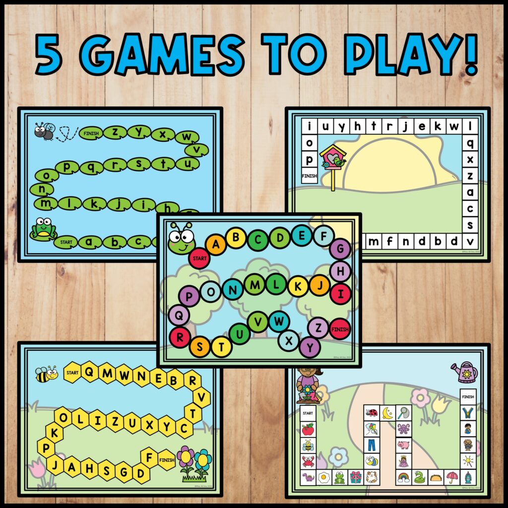 Spring Alphabet Board Games | Letter Recognition and Initial Sounds ...