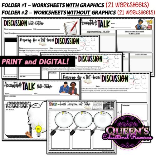 Accountable Talk Discussion Note-Catcher Worksheets | Made By Teachers