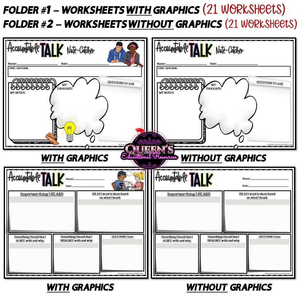 Accountable Talk Discussion Note-Catcher Worksheets | Made By Teachers