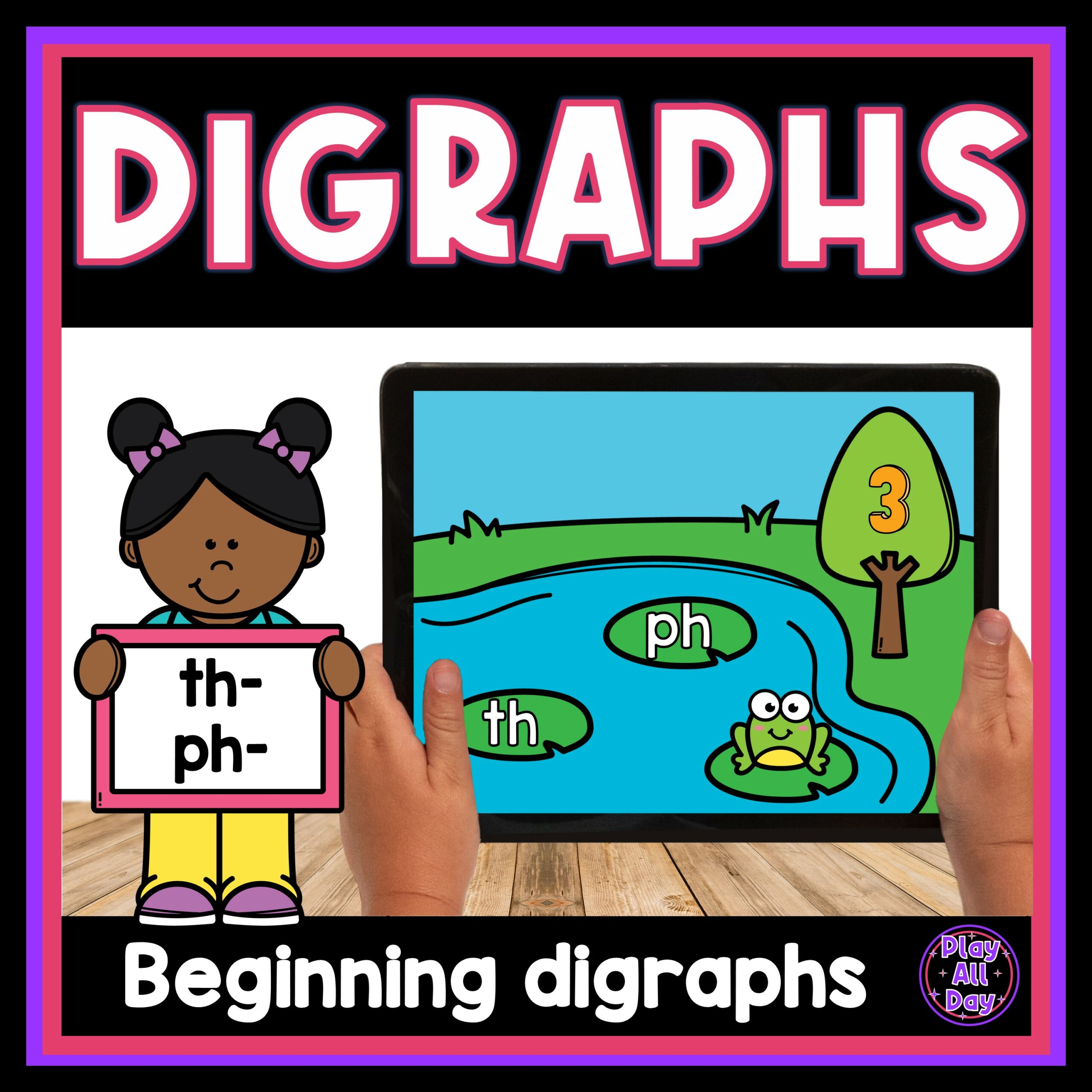 Spring Beginning Digraphs TH and PH | Digital Interactive Activities ...