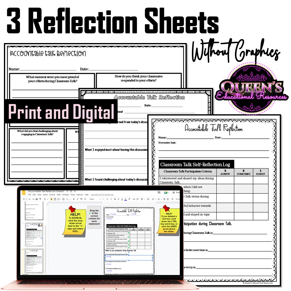 Accountable Talk Reflection Sheets | Made By Teachers