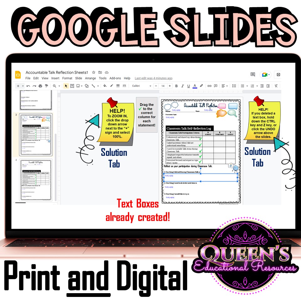 Accountable Talk Reflection Sheets | Made By Teachers