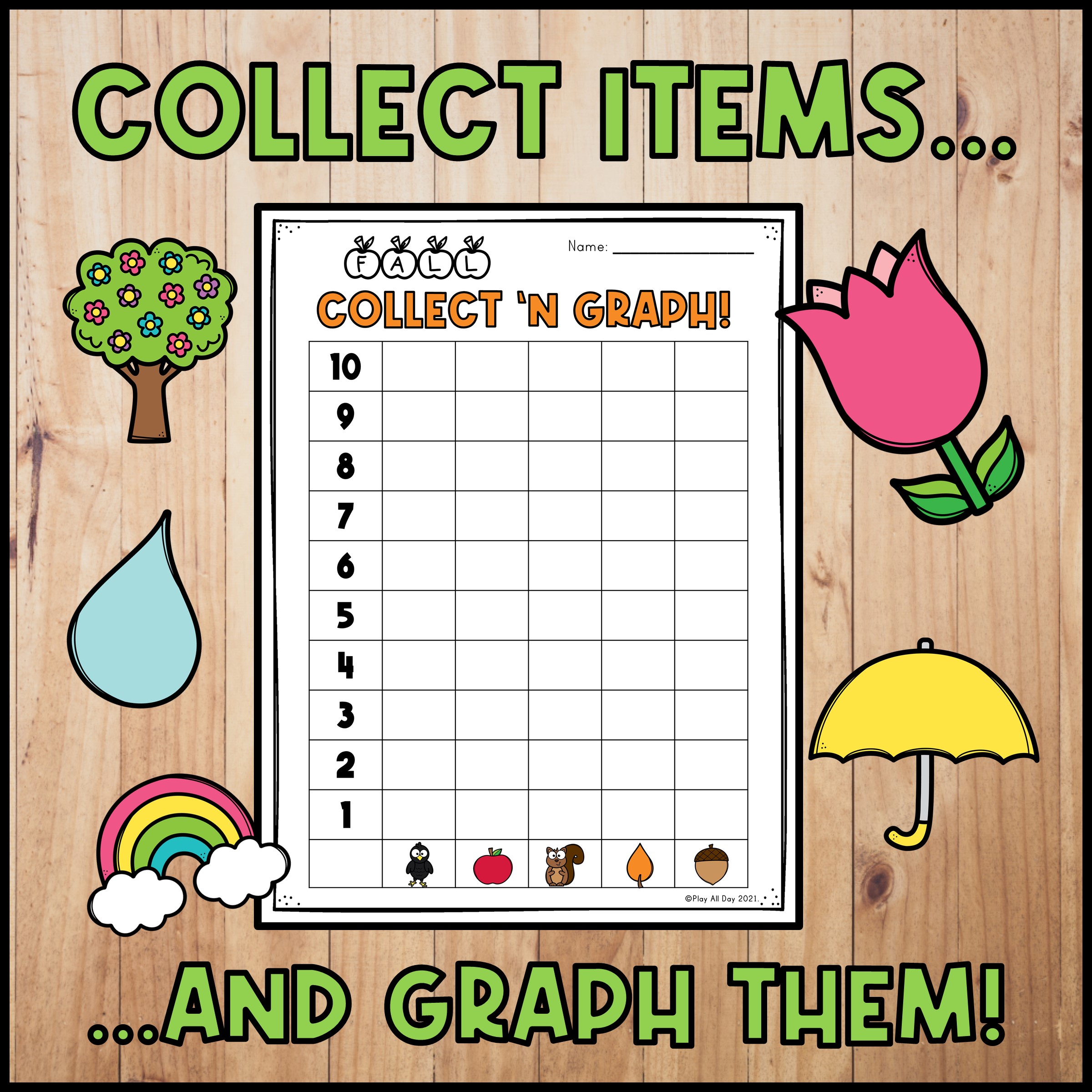 Spring Graphing | Collect and Graph Board Game | Sorting and Bar Graphs ...