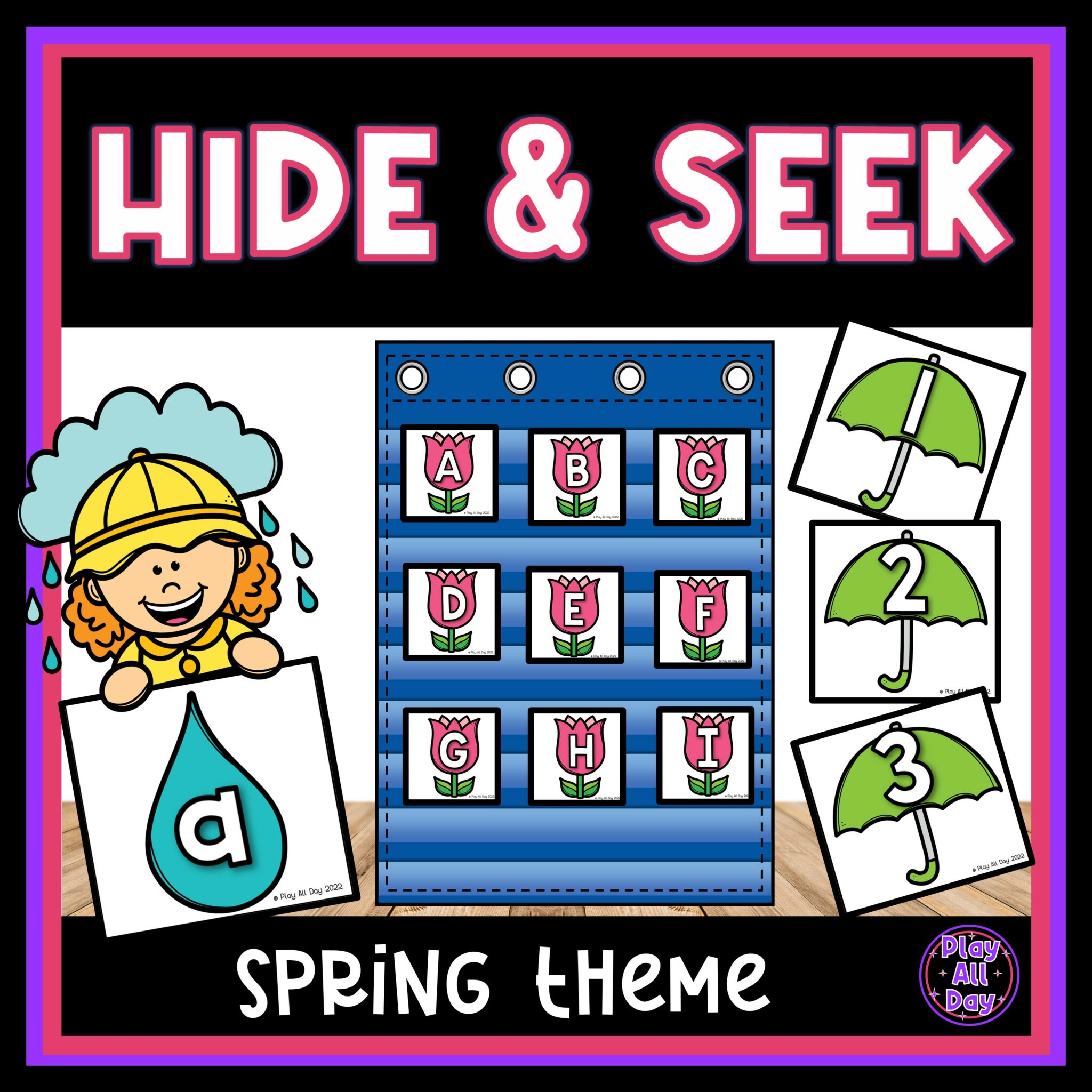Spring Hide & Seek | Pocket Chart Game | Letter and Number Recognition ...
