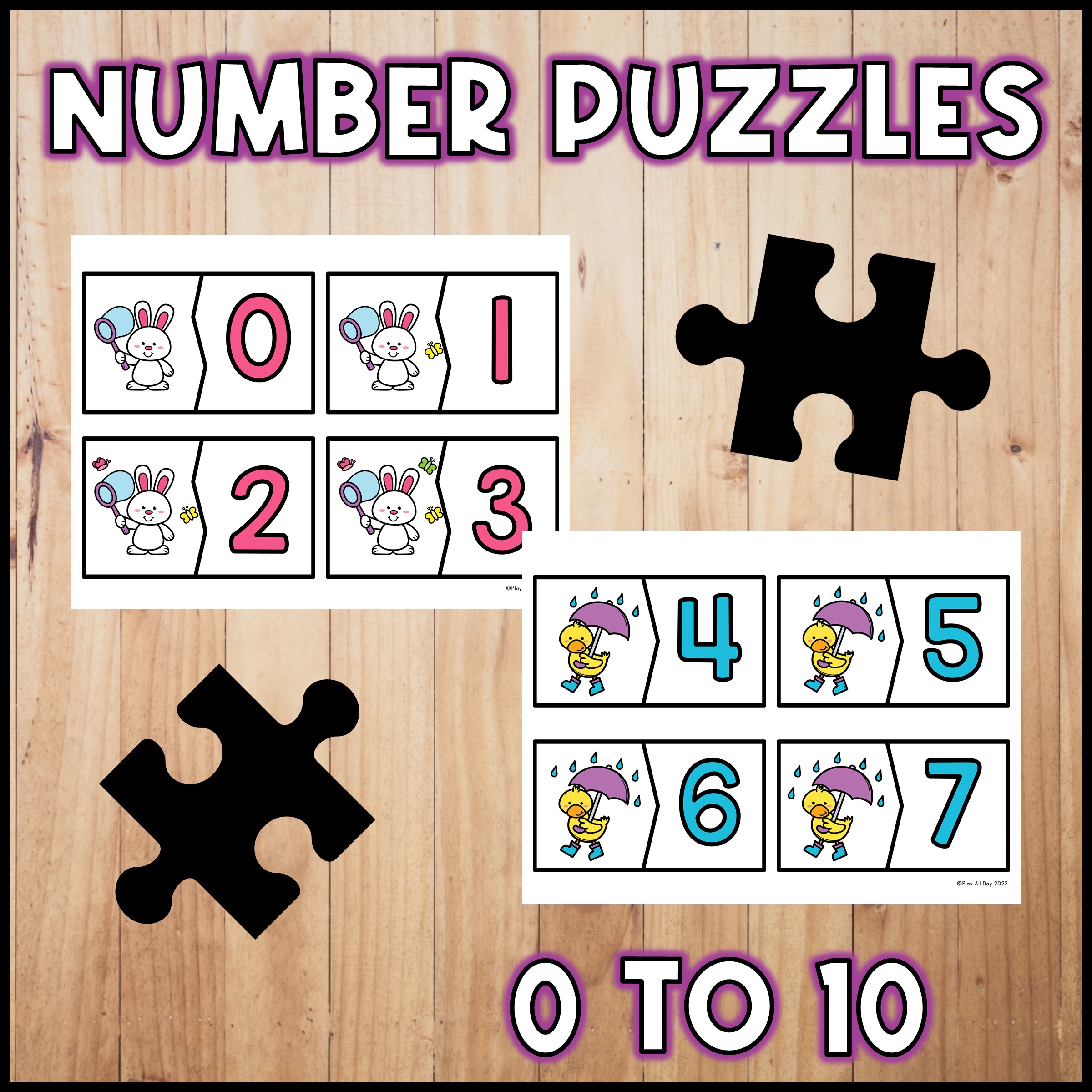 Spring Number Puzzles | Counting to 10 Matching Activities | Made By ...