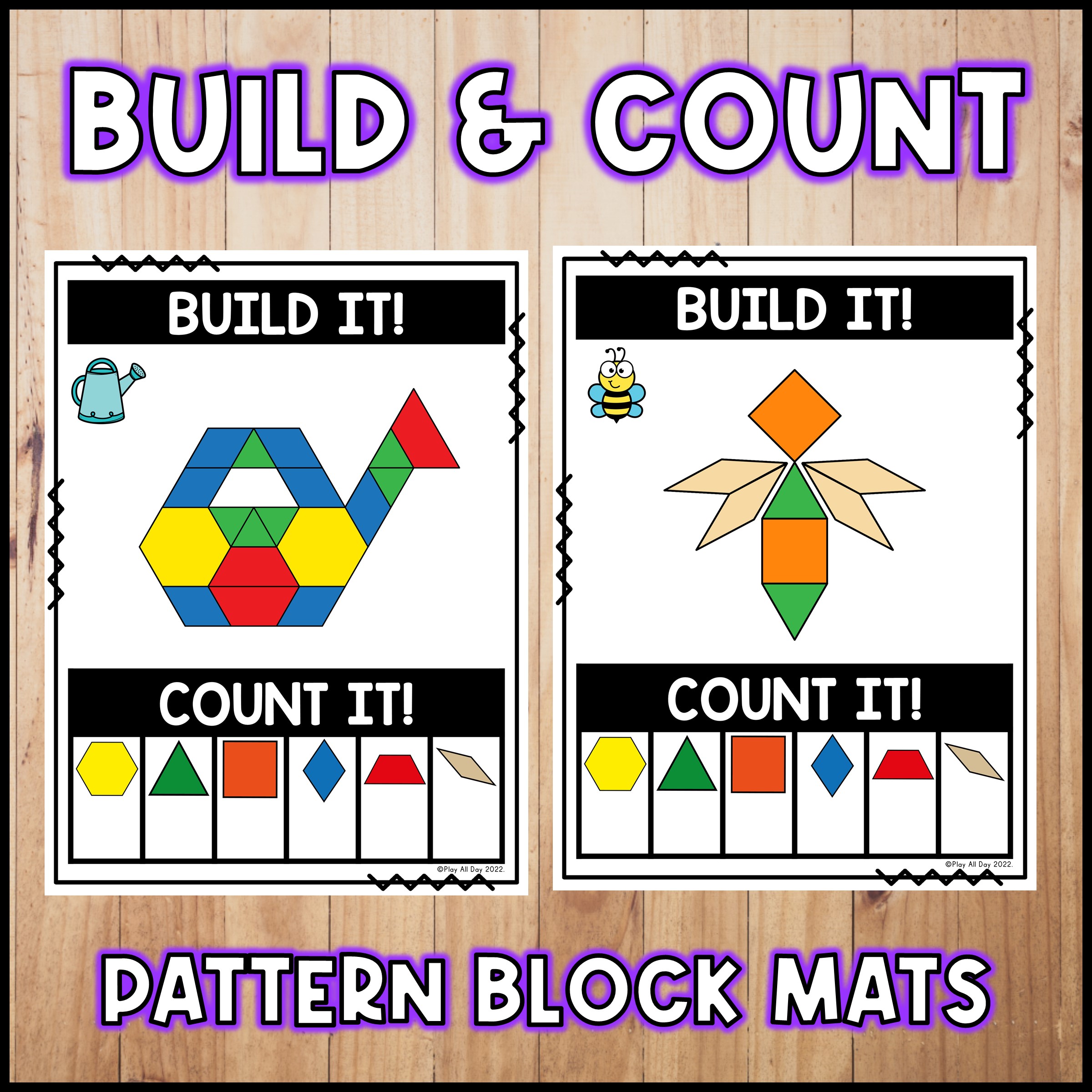 Spring Pattern Block Mats | 2D Shape Activity Mats | Made By Teachers