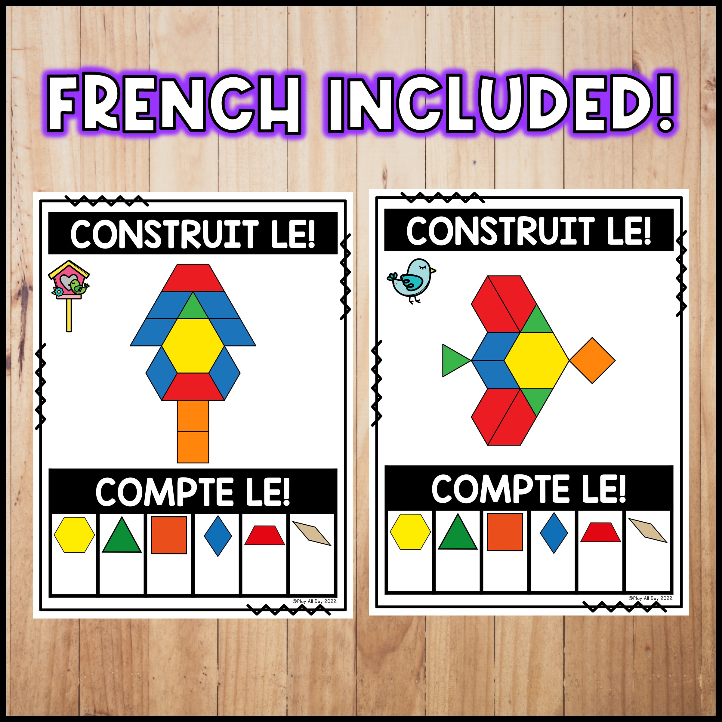 Spring Pattern Block Mats | 2D Shape Activity Mats | Made By Teachers